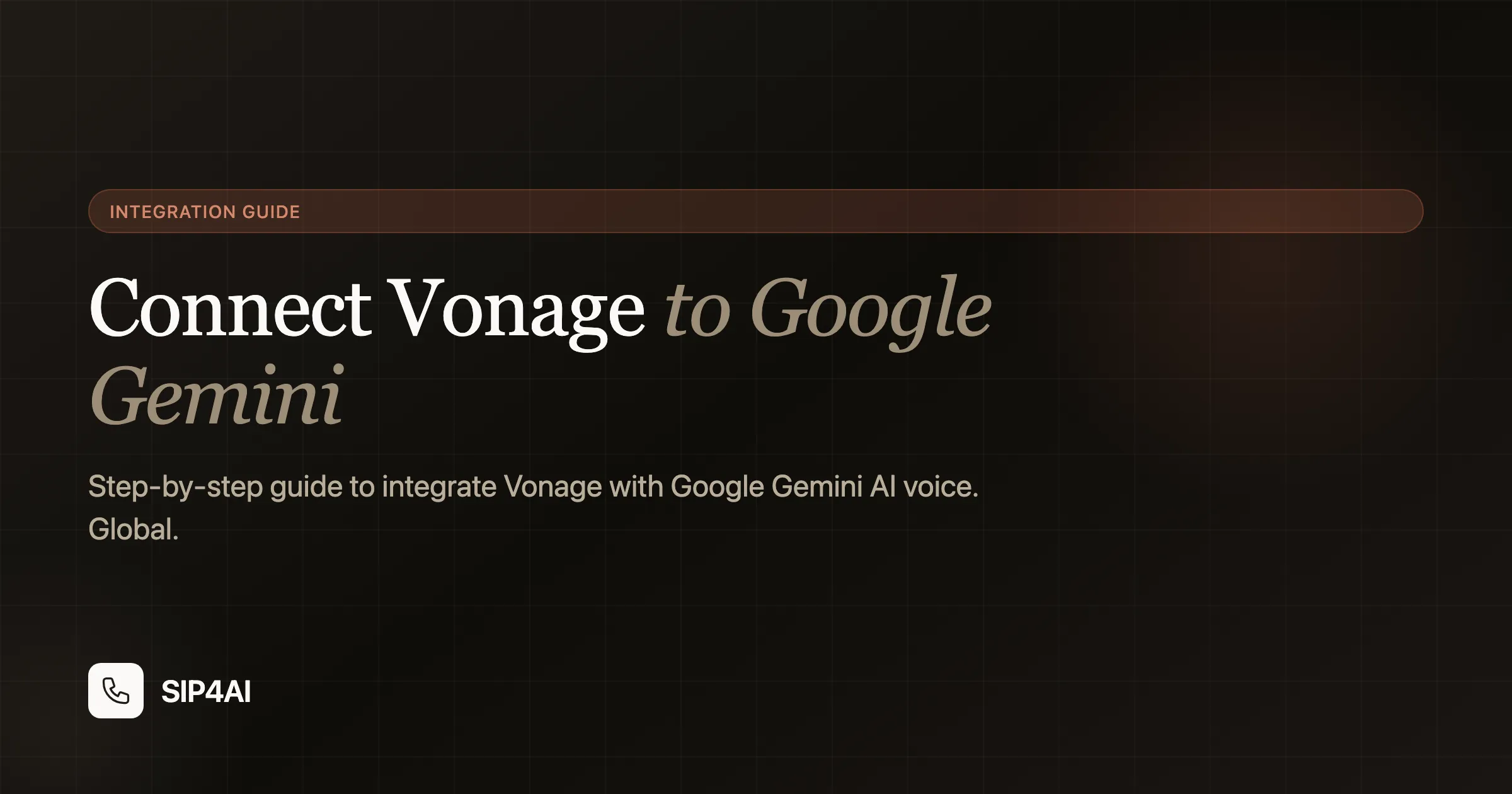 Connect Vonage to Google Gemini — SIP4AI